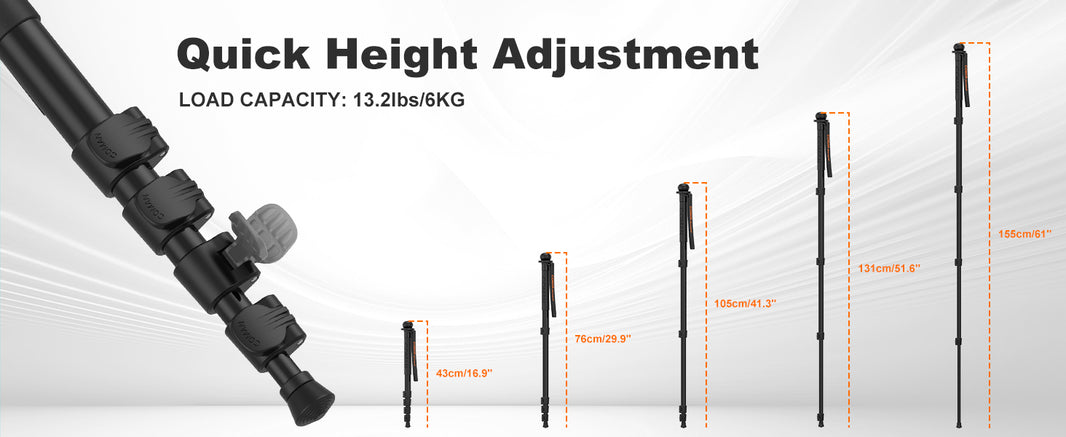Trekking Pole Monopod with Compass Head for Cameras Phones – COMAN