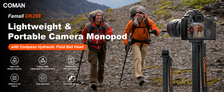 Trekking Pole Monopod with Compass Head for Cameras Phones – COMAN