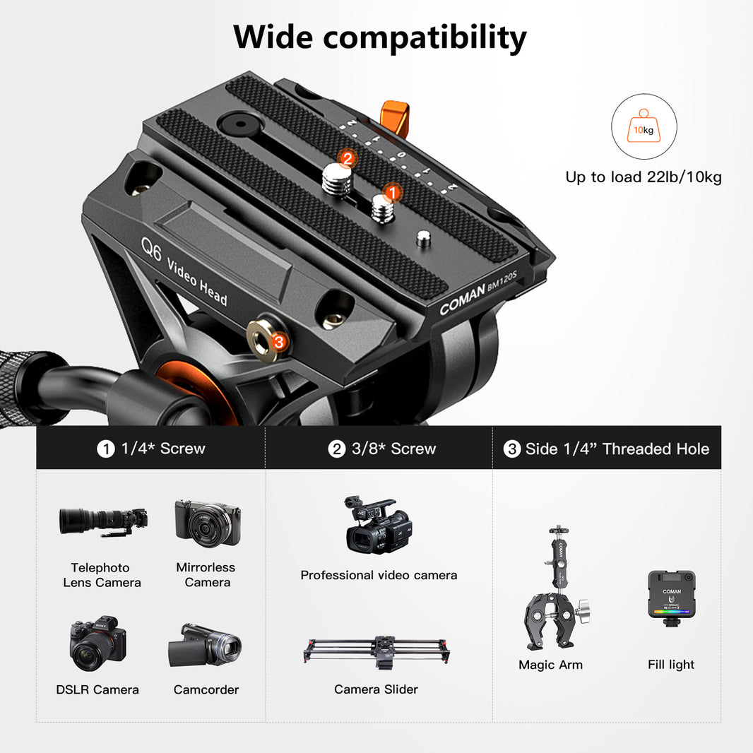 Professional Tripod | Video Tripod With Fluid Head | COMAN