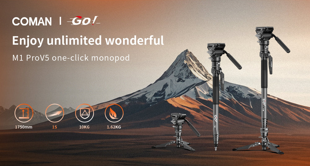 COMAN M1 Pro V5 Monopod, Quick Release Snap-Open Monopod