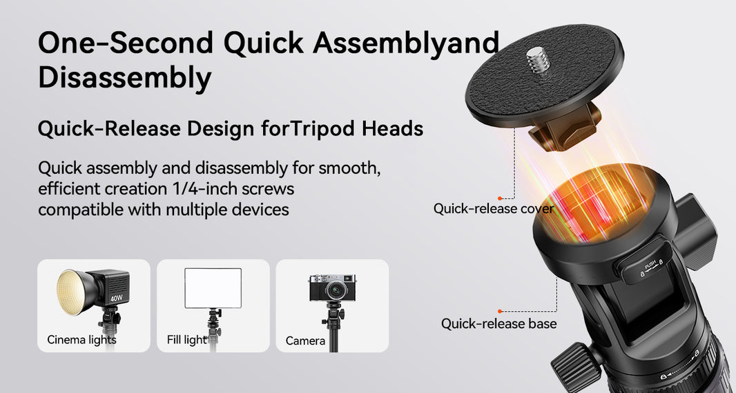 COMAN MT68 One Touch Quick Release Light Stand Tripod 83.4” Adjust 360